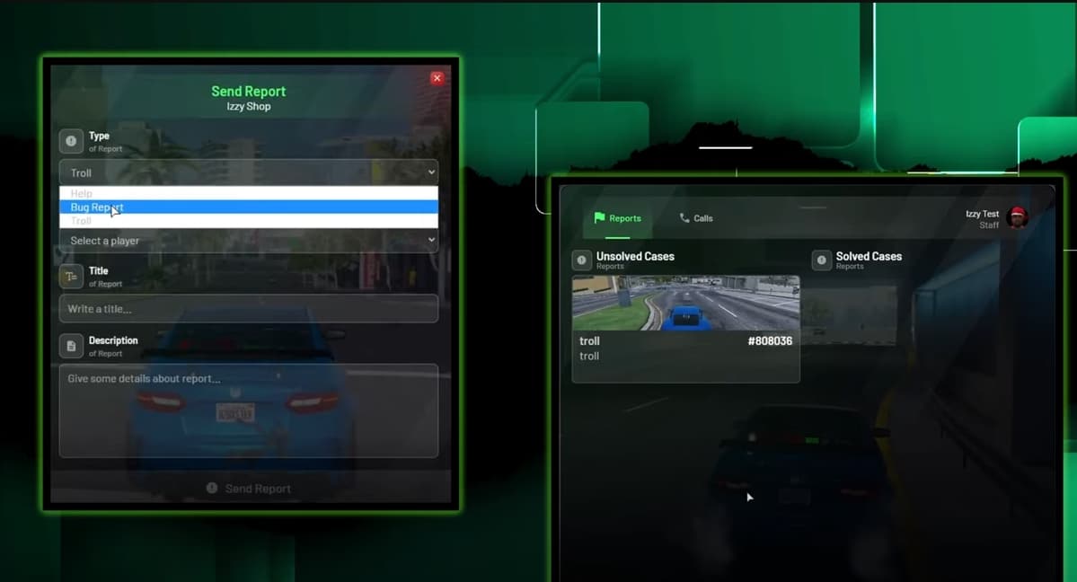 Report System (izzy) for QBCore | FiveMX